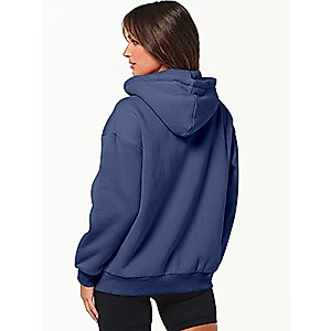 ANRABESS Oversized Hoodies for Women Long Sleeve Hooded Sweater Fall Jacket Fleece Sweatshirt Casual Comfy 2023 Trendy Y2K Clothes Teen Girls A989dianlan-M Navy Blue