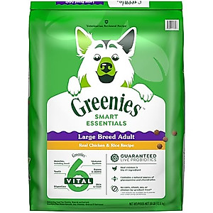 Greenies Smart Essentials Adult Large Breed High Protein Dry Dog Food Real Chicken & Rice Recipe, 30 lb. Bag