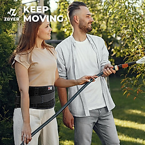 ZOYER USA Recovery Back Brace w/ Lumbar Support, Quad-Spring Stabilizers, Chronic Pain Relief, Sciatica, Posture Corrector, Customizable Tension, S/M