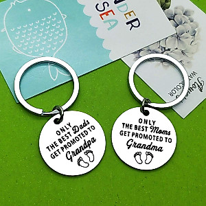 New Grandparents Gift Keychain Grandchild Announcement Gift for Grandma Grandpa to Be Keyring Jewelry New Grandpa and Grandma Gift promoted to grandparents keychain Baby Announcement Gift