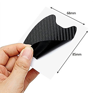 Eaplus 8pcs Universal 3D Carbon Fiber Car Door Handle Paint Scratch Protector Sticker Auto Door Handle Scratch Cover Guard Protective Film (Black)