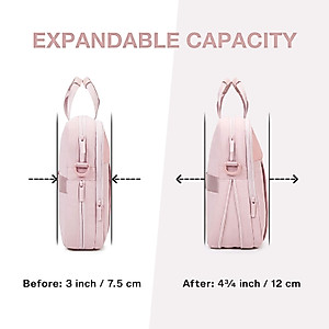 LIGHT FLIGHT Laptop Bag for Women,15.6 Inch Laptop Case Expandable Computer Bag Slim Briefcase,Pink