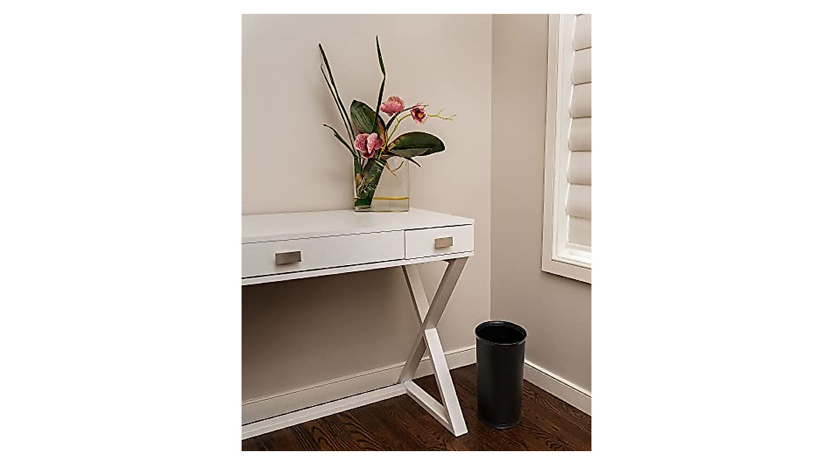 Made in USA Faux Leather Waste Basket - 5-Gallon Stylish Design