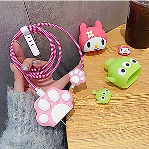 CARREHOME Cute Protective Case for Apple 20W USB-C Adapter Charger, 3D Cartoon Protective Cover, Cable Protector Sleeve for iPhone Charger (Pink Girl)