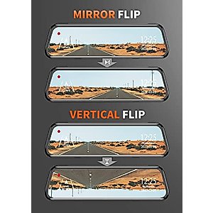 WOLFBOX 2.5K Dash Cam Mirror for Car, Rear View Mirror Camera with 10" IPS Full Touch Screen, Dual Dash Camera 1440P Front and Rear Mirror with 1080P Backup Camera, Free TF Card & GPS