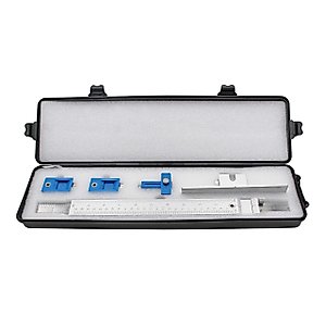 Cabinet Hardware Jig Tool for Handles and Knobs Drawer Guide Jig on Doors and Drawer Fronts, Fastest and Most Accurate Knob for inch Scale-Blue Aluminium Box