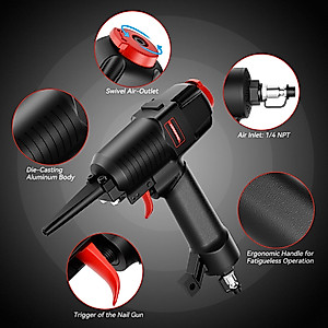 AeroPro 700V Professional Grade Heavy Duty Pneumatic Punch Nailer/Nail Remover with Long Nail Nose, 2-3/4” 6mm Diameter for 1-4 Inch Nails, 9-16 Gauge