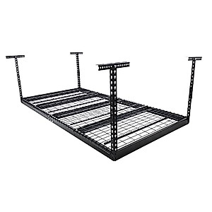 ABN Garage Shelving Ceiling Mounted Storage Racks - 4x8ft Ceiling Garage Storage System for Totes Decorations and More