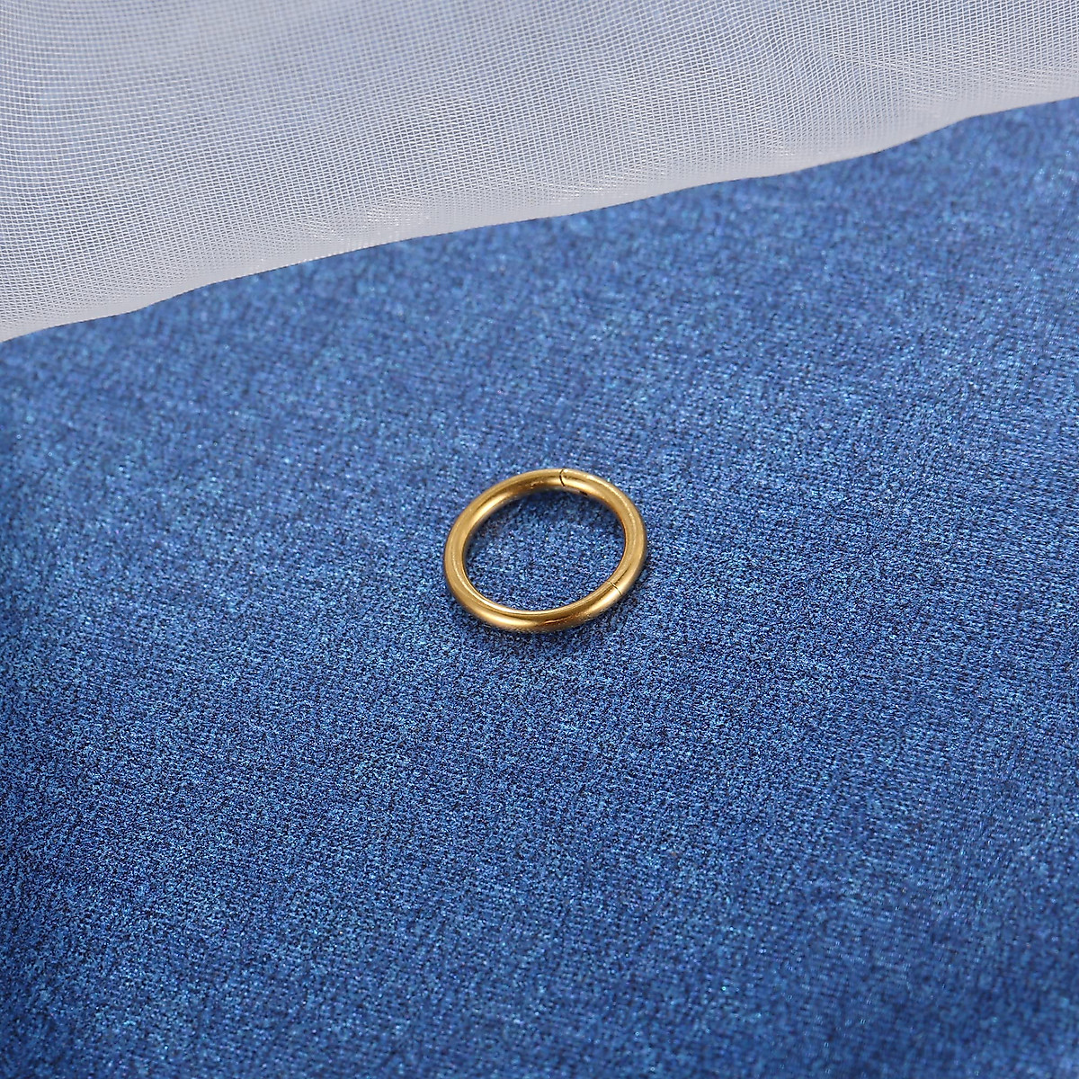 2 Pcs a Set G23 Titanium Steel Piercing-Ring Hinged Nose Rings Hoop Septum Clicker Ring Cartilage Tragus Piercing Diameter 6mm 8mm 10mm 12mm (Gold,G23 Titanium, 12mm)