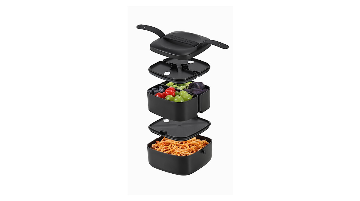 Wagindd Bento Box Adult Lunch Box - Leak-Proof 3-Compartment Container