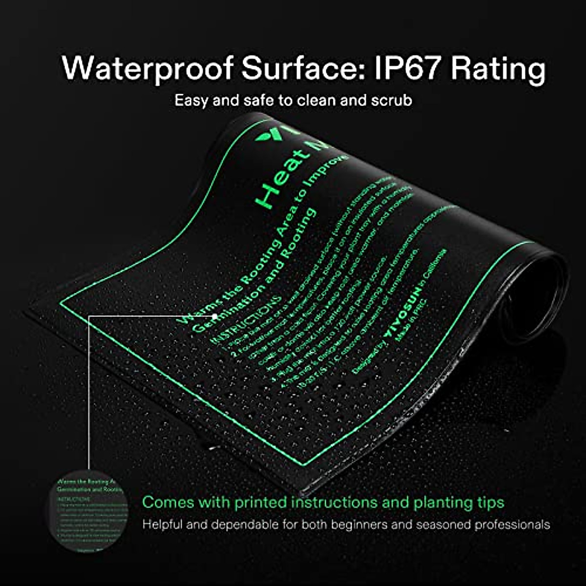 VIVOSUN 2 Pack Durable Waterproof Seedling Heat Mat 10" x 20.75" UL & MET-Certified Warm Hydroponic Heating Pad for Germination, Indoor Gardening, Greenhouse