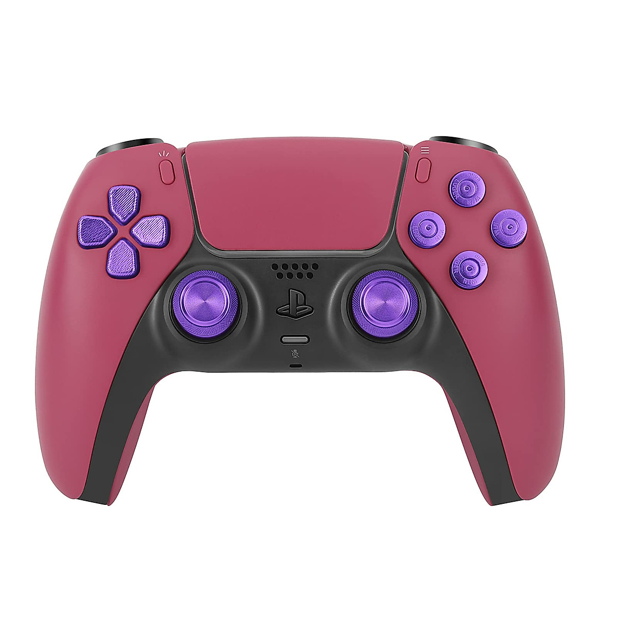 TOMSIN Metal Buttons Replacement Kit for PS5 Controller – Aluminum Thumbsticks & O X Square Triangle & Dpad Buttons Accessories Compatible with PlayStation 5 DS Controller (Metal Purple)