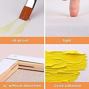 MEECI 3 Pack Canvases for Painting with 8x10, Stretched Blank Canvas Framed White Canvas Boards Painting Supplies Art Board Paint Canvas Panels DIY Gift for Kids Adults Artist Hobby Painters