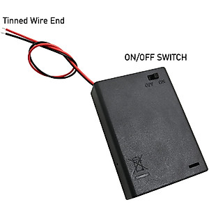 LUORNG 4PCS 4.5V Battery Holder with Switch, 3 AA Battery Holder with Switch and Cover, Battery Holder Case with Wire Leads and ON/Off Switch