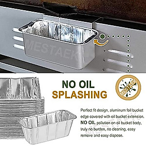 MESTAEK Grease Cup Liners (50 Pack), Compatible Replace Blackstone Griddle Drip pan Liners for 36" 30" 28" 22" 17" Griddles, Disposable Aluminum Foil Catch Grease Pan, BBQ, Baking, Cooking, Roasting