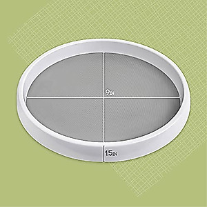 Lazy Susan Turntable 10" | Lazy Susan Organizer for Cabinet, Pantry, Refrigerator, Counter | Plastic with Rubber Lining, White [2 Pcs]