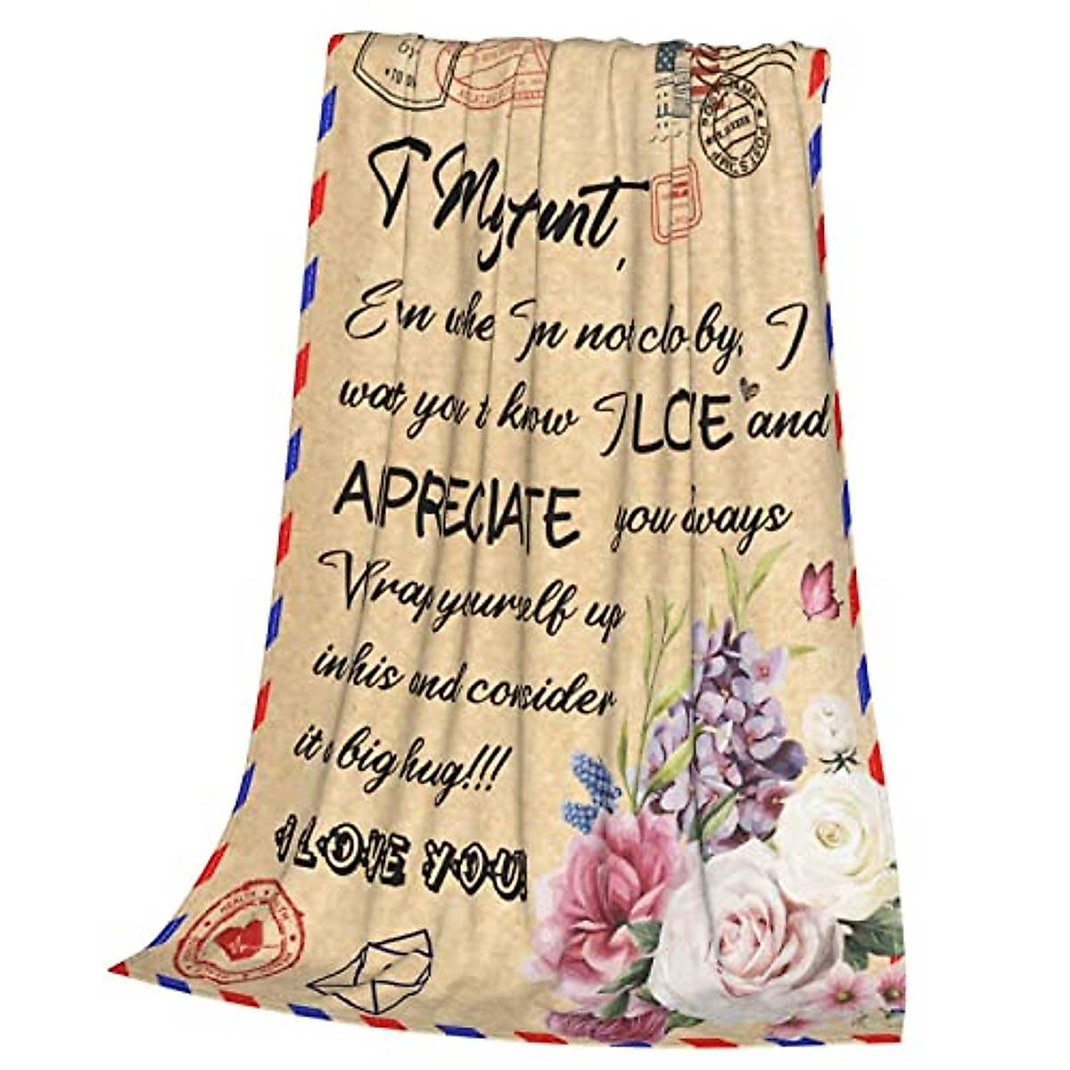 AJIIUSV to My Aunt Blanket from Niece Quilt Envelope Throw Blankets Mothers Day Blanket Gifts for Auntie Flannel Blanket Birthday Women's Day Holiday 50"x60"