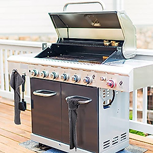 Grey Hand Towels with Hanging Loops - Set of 2 Gray Kitchen Towels, Hanging Kitchen Towels with Hanging Loop, Grey Dish Towels with Loops for Hanging, Oven Towel Loop Without Buttons or Snaps (Long)