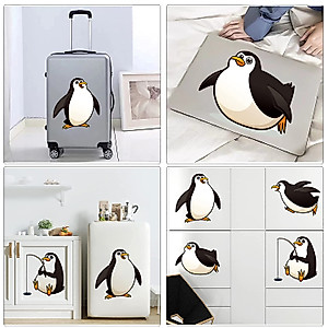 MEFOSS 4 Sheets Cute Penguin Wall Decals Removable Penguins Wall Paper Stickers Peel and Stick Baby Kids Bedroom Playroom Nursery Room Decor