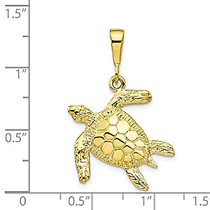 FindingKing 10K Yellow Gold Turtle Charm Sea Life Polished Jewelry!