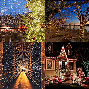 XJOYOTU 2 Pack Solar String Lights, Warm White 8 Lighting Modes, Waterproof Solar String Lights Outdoor Powered Patio Lights for Garden Yard Party, Decoration (4 Style)