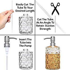 Chrome Soap Dispenser Pump Replacement - Silver 304 Rust Proof Stainless Steel Lotion Dispenser Pumps Replacement for Standard 28/400 Neck Size Regular Mouth Bottles,2 pcs