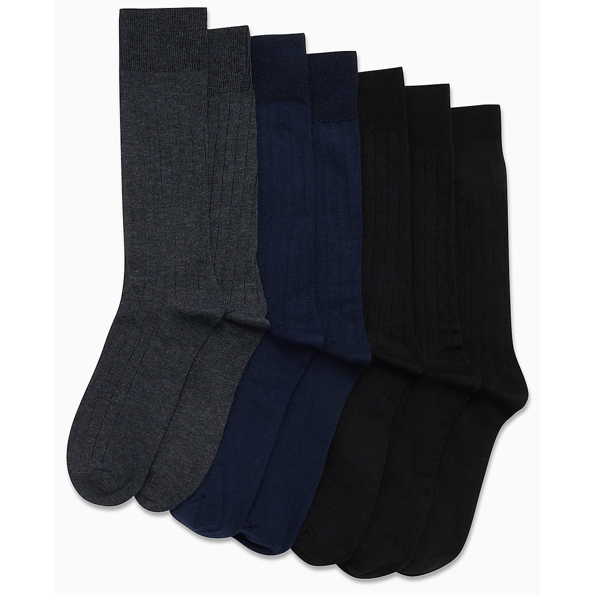 Van Heusen Men's Dress Socks - Lightweight Mid-Calf Crew Dress Socks (7 Packs), Size 6-12.5, Assorted
