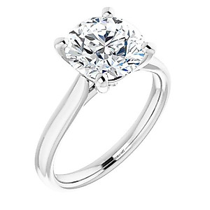 Moissanite Ring 10K Solid White Gold Handmade Engagement Ring 2.50 CT Round Cut Moissanite Diamond Solitaire Wedding/Bridal Rings for Women/Her Propose Ring By Rivaan Jewel (7)