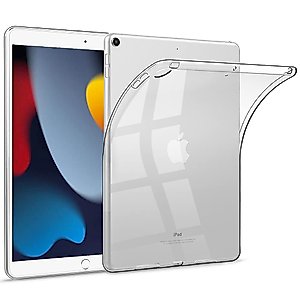 HBorna Clear Case for iPad 10.2" 9th Generation 2021 / iPad 8th Generation 2020/ 7th Generation iPad 10.2" 2019, Slim Soft Lightweight TPU Back Cover for iPad 9/8/7 10.2 inch