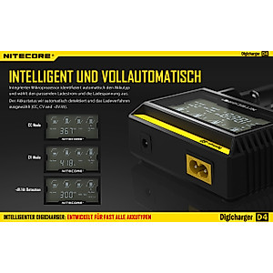 Nitecore Digicharger D4 Battery Four Bays Charger with LCD Display