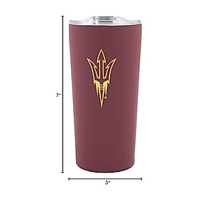 Decorvo Officially Licensed Collegiate Stainless Steel Tumbler - Double Walled Insulated Travel Thermos with Slide Lid - 18 oz (Arizona ST - Red)