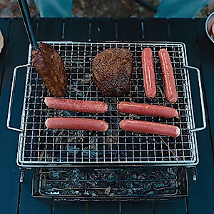 CAMPINGMOON Cooking Grid for Portable Campfire Grill Stainless Steel MS-1018-WG 11.8 x 9.5 Inches