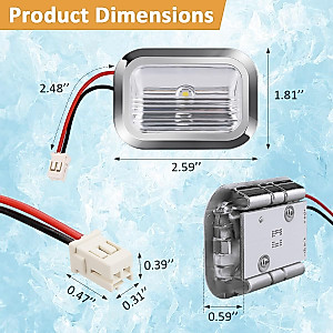 W11462342 Refrigerator LED Light Module Assembly for kitchenaid jenn-air whirlpool Refrigerator Replaces W10908166 W10607479 W10843339 AP6989197 PS16218086 (2 Pack)