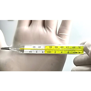 2pcs Glass Thermometer Mercury Free Clinlic Thermometer Traditional Thermometer Dual Scale Mercury Free C&F 2PK