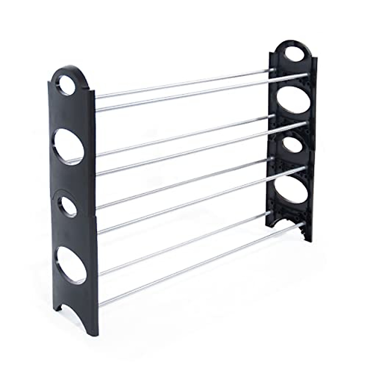 ForHauz Shoe Organizer 20 Pair Storage Rack for Closet or Entryway, Black