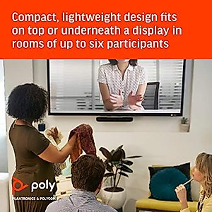 Poly - Studio X30 (Polycom) with TC8 Touch Controller - 4K Video & Audio Bar - Conferencing System for Small Meeting Rooms - Works with Teams, Zoom & More