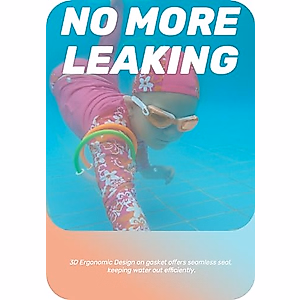 CAPAS Kids Swim Goggles, Pack of 2 Waterproof Anti-Fog Anti-UV Water Pool Swimming Class Goggles for Boys Girls Age 4-12