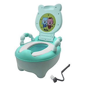 HTTMT- Baby Kids Green Bear Portable Potty Training Toilet Seat With Pad Toddler Lovely Toilet Comfortable Soft Seat Stool Chair [P/N: ET-BABY003-GREEN]