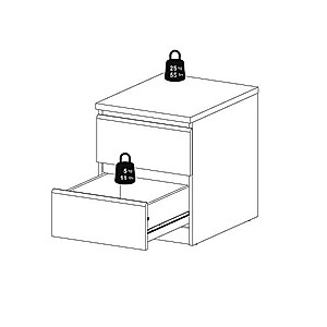 Tvilum Scottsdale 2 Drawer Nightstand, Black Wood Grain