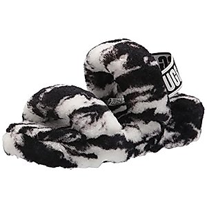 UGG Women's OH Yeah Marble Slipper, Black, 8
