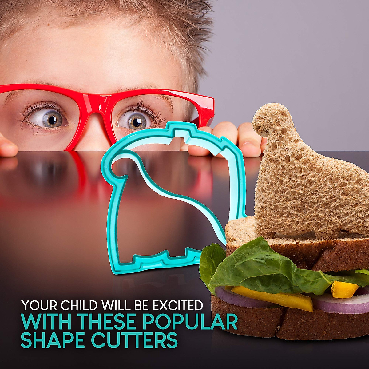 Colorful Sandwich Cutter Shapes, Multi Colors and Cute Design Sandwich Cutters That Your Kids Will Love, By Exultimate (Set of 7)