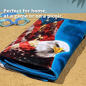 Dawhud Direct American Eagle Beach Towel for Men, Boys, Girls, Kids, Women Eagle Bath Towel Print 30" x 60" Pool Towel Super Soft Plush Cotton Eagle Towel for Eagle Lovers American Towel