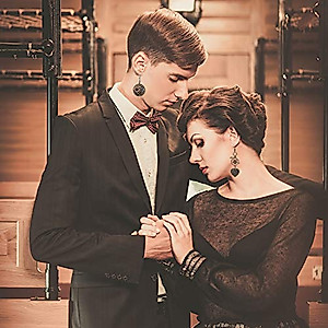 Hicarer 8 Pairs Drop Earrings Gear Dangle Earrings Antique Clockwork Earrings Vintage Mix-tone Earrings(Retro Style)