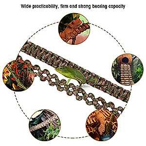 2 Pcs Reptile Vines, Bendable Reptile Plants Pet Habitat Decor with 3 Suction Cup Accessories for Climbing Chameleon Crab Lizards Snakes Gecko Frog Hermit Crab