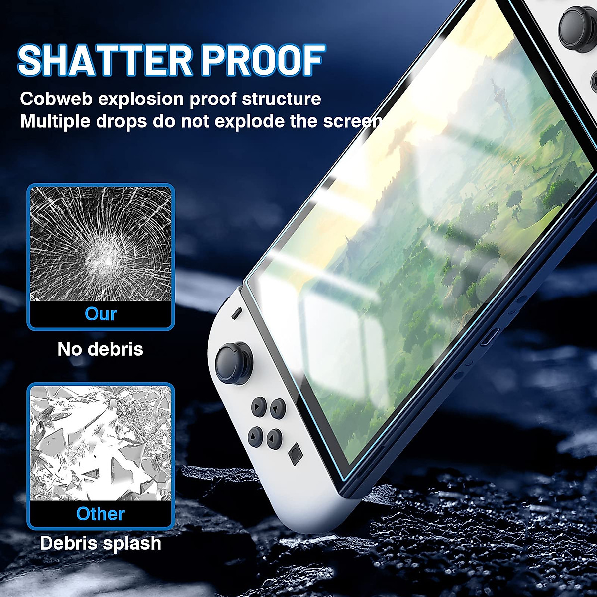 DLseego Tempered Glass Screen Protector 2 Pack for Switch OLED Model 2021 New with Transparent HD Clear Screen Protector for Switch OLED 7'' Anti Scratch Bubble Free Design - 2 Pack