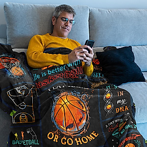 Basketball Gifts for Boys/Girls 8-12-14-16, Best Basketball Coach Gifts, Girls/Boys Basketball Gift, Basketball Lover/Players Gifts for Men, Gifts for Basketball Lovers/Players Blanket 50" x 60"