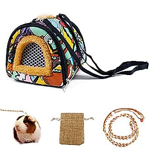 Hamster Guinea Pig Carrier Bag Breathable Small Animals Hedgehog Squirrel Chinchilla Sugar Glider Outdoor Travel Bag Zipper Portable Outgoing Bags
