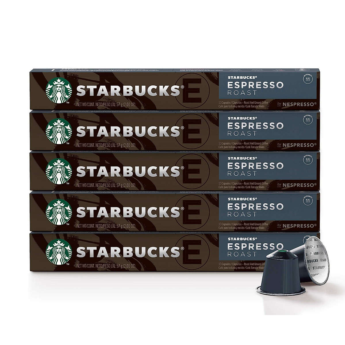 Starbucks by Nespresso Dark Roast Espresso (50-count) and Starbucks by Nespresso Medium Roast Pike Place Roast Coffee (50-count) Nespresso Capsules