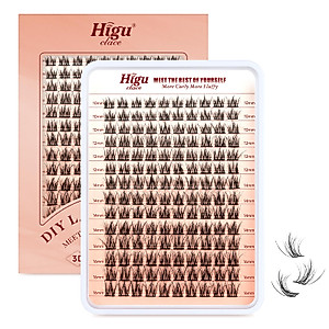 Higu clace Clusters Lashes 140PCS, DIY Eyelash Extensions 3D Fluffy Mixed 10-16mm Eyelash Clusters and Lash Bond and Seal & Cluster Lash Glue Remover