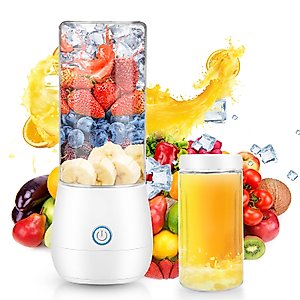 Portable Mini Blender,Personal Blender for Shakes and Smoothies,Fresh Juice Portable Blender With USB Rechargeble,Cordless 15 OZ Mini Fruit Juice Mixer For Travel,Camping,Gym,Office